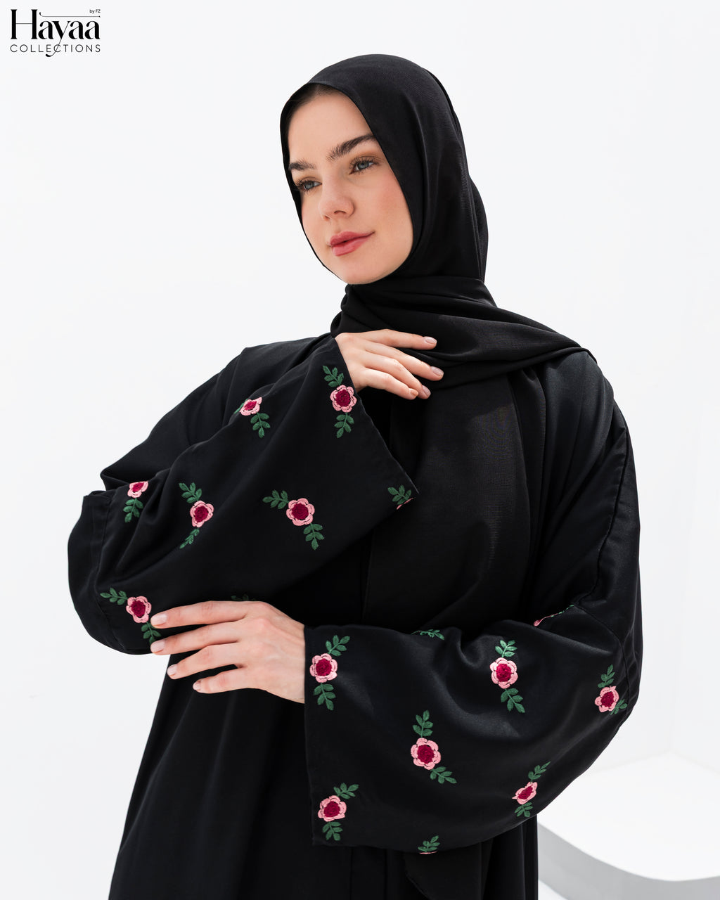 Basant Black Embroidered Abaya